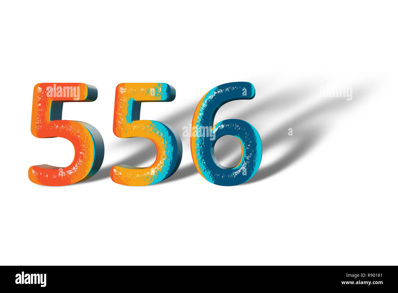 3D Number 556 five hundred fifty six lively colours Stock Photo - Alamy