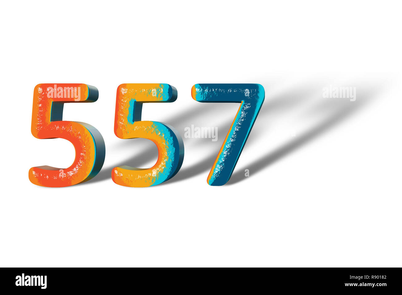 3D Number 557 five hundred fifty seven lively colours Stock Photo - Alamy
