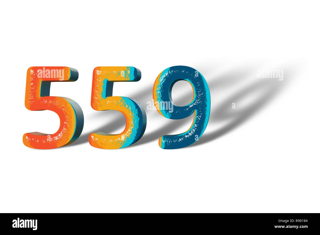 3D Number 559 five hundred fifty nine lively colours Stock Photo - Alamy