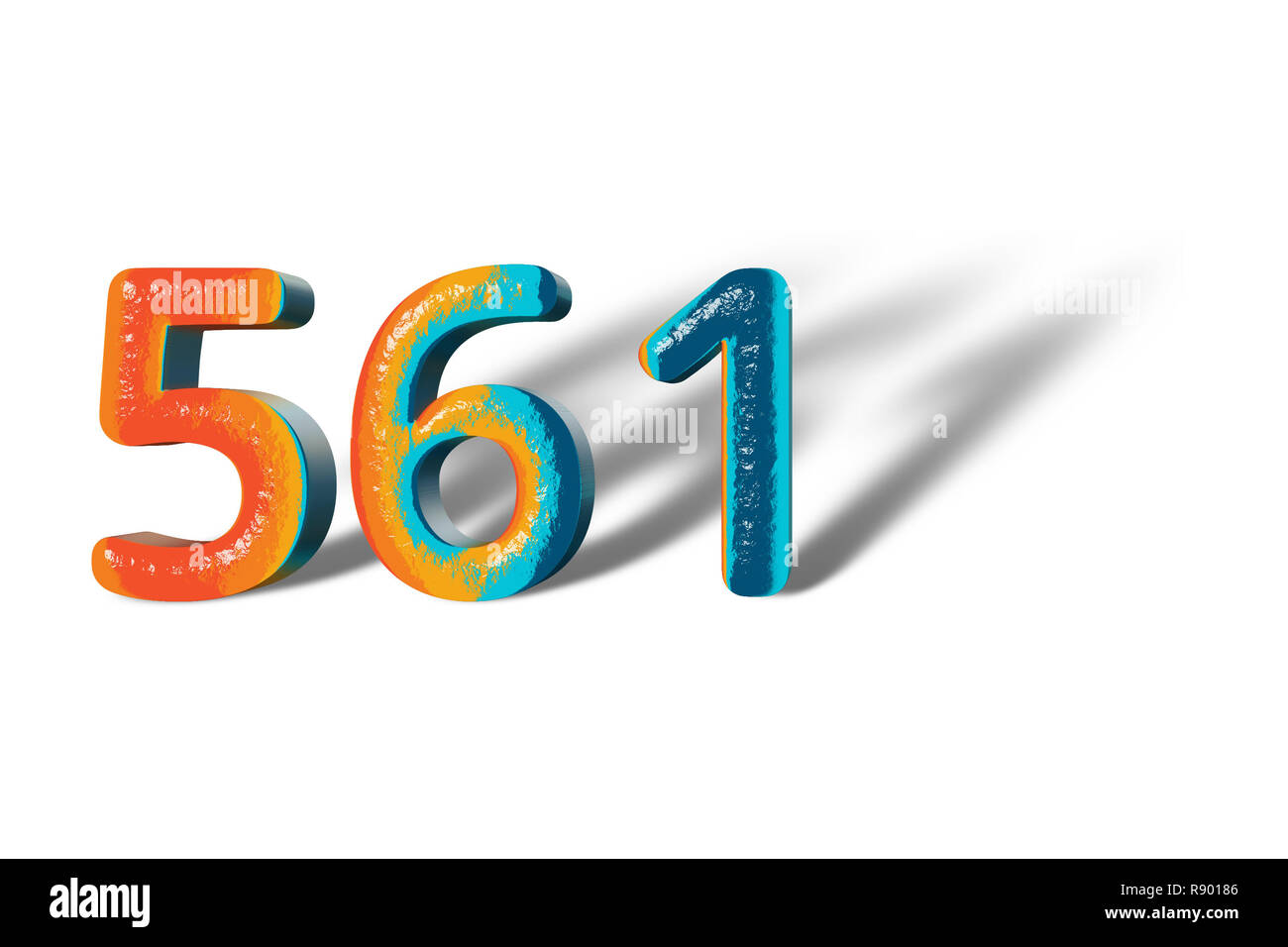 3D Number 561 five hundred sixty one lively colours Stock Photo - Alamy
