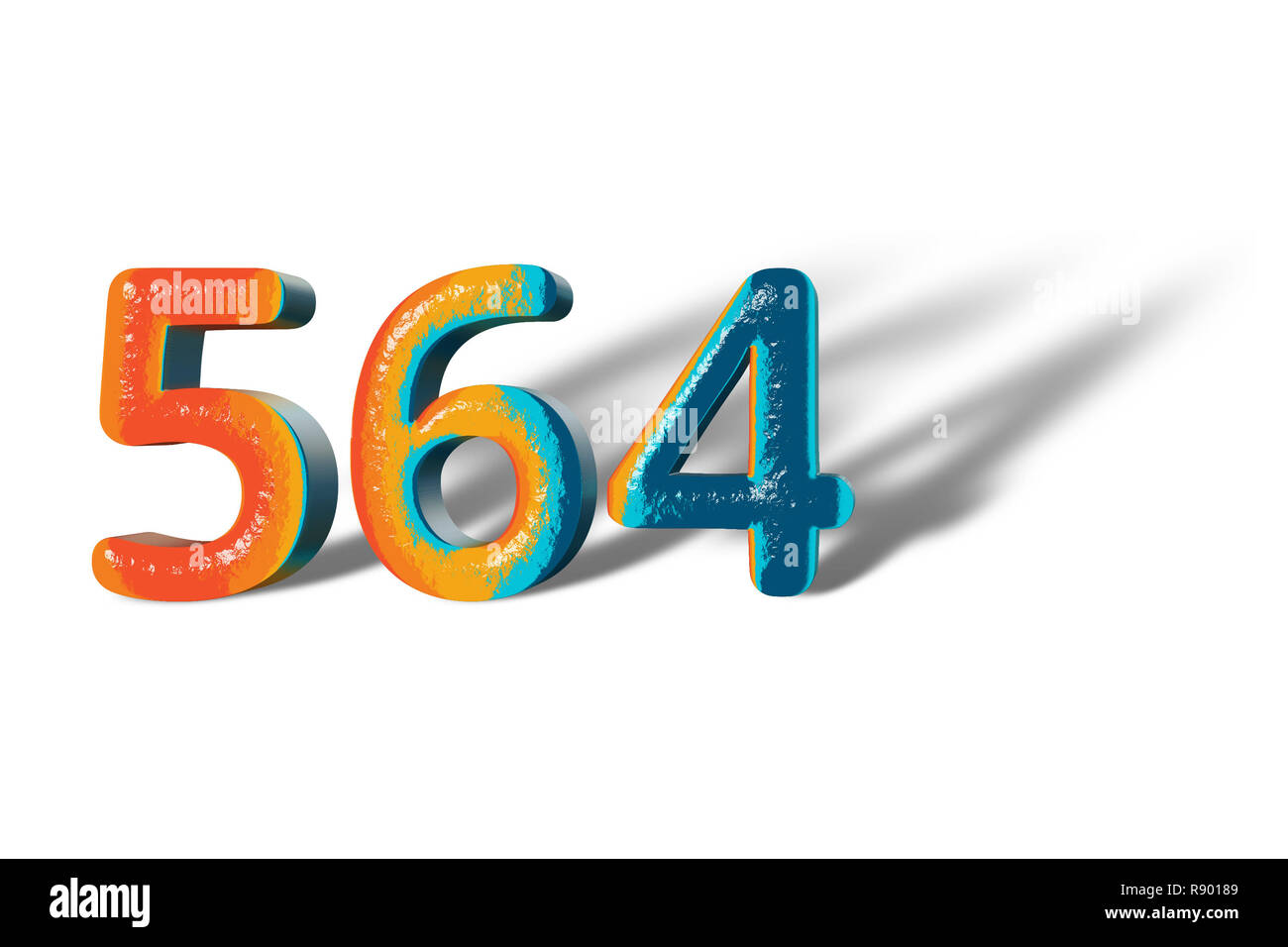 3D Number 564 five hundred sixty four lively colours Stock Photo - Alamy