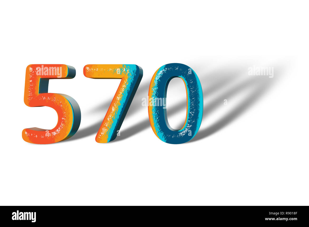 3D Number 570 five hundred seventy lively colours Stock Photo - Alamy