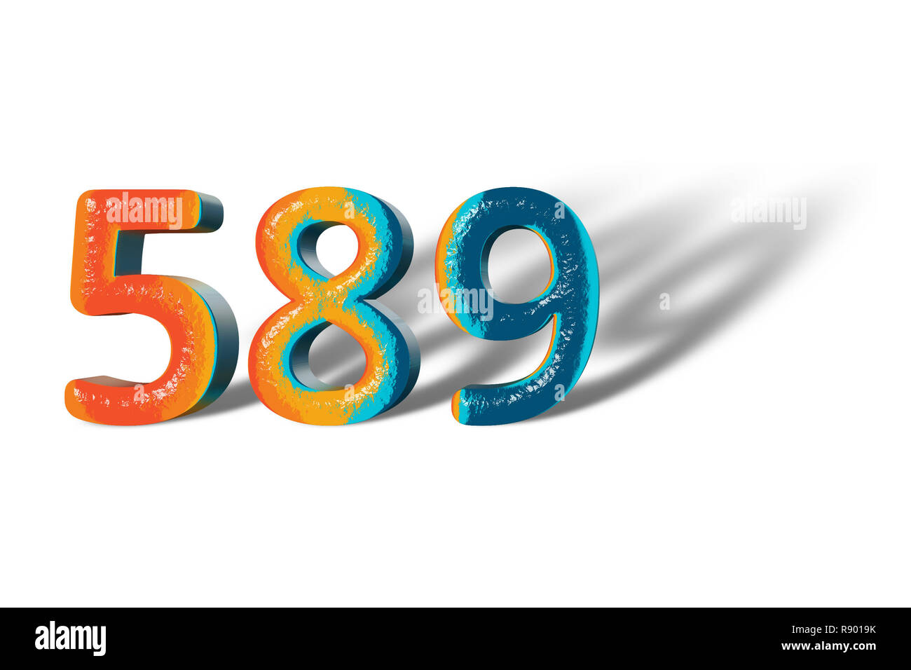 3D Number 589 five hundred eighty nine lively colours Stock Photo - Alamy