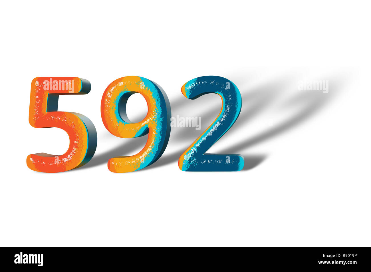 3D Number 592 five hundred ninety two lively colours Stock Photo - Alamy