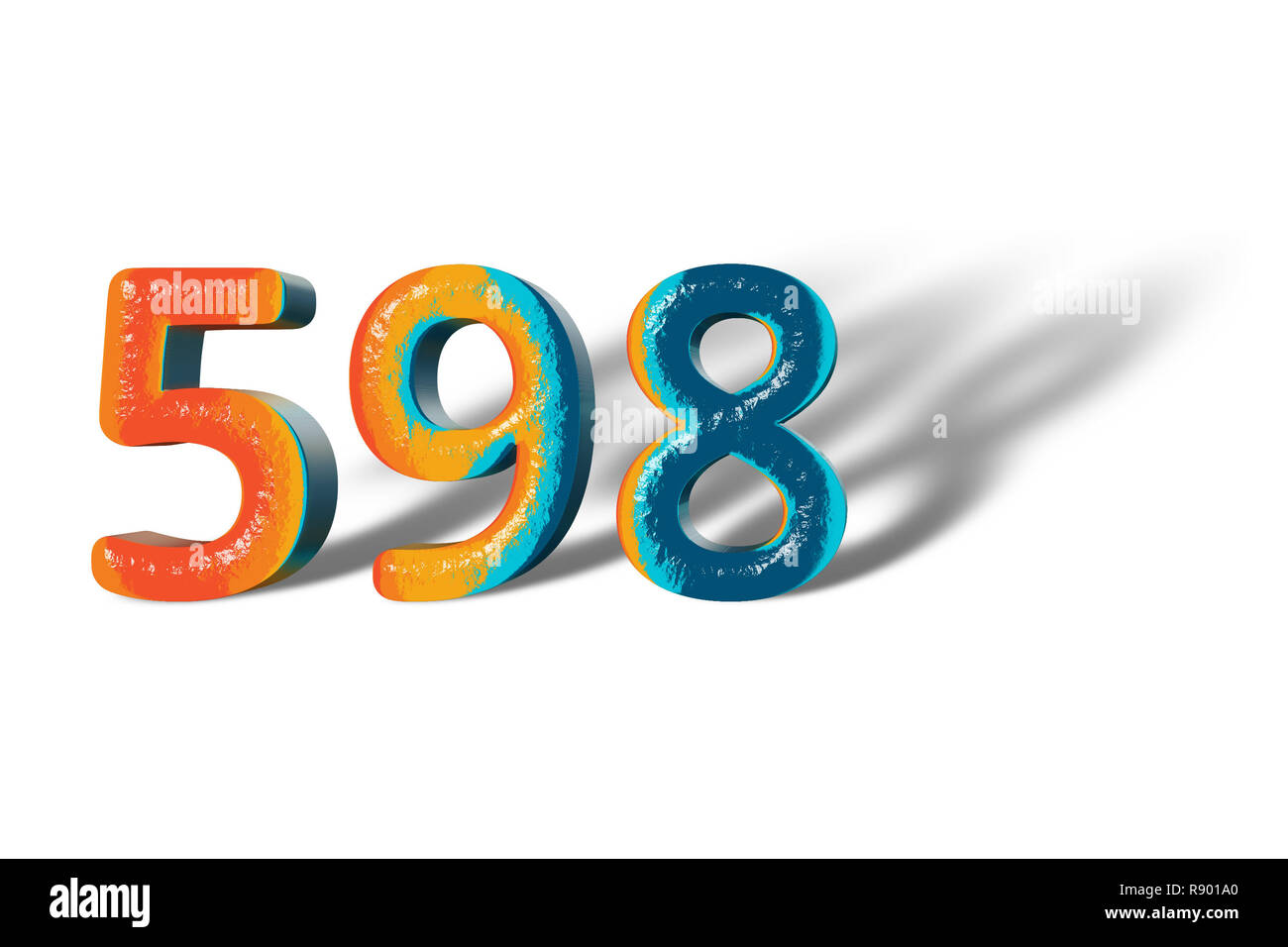 3D Number 598 five hundred ninety eight lively colours Stock Photo - Alamy