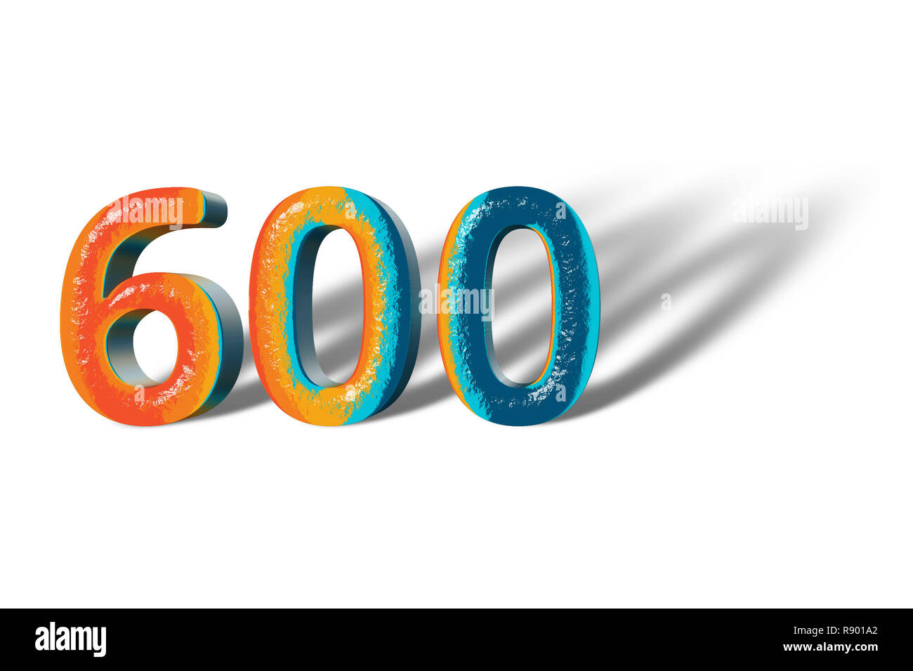 3D Number 600 six hundred lively colours Stock Photo - Alamy