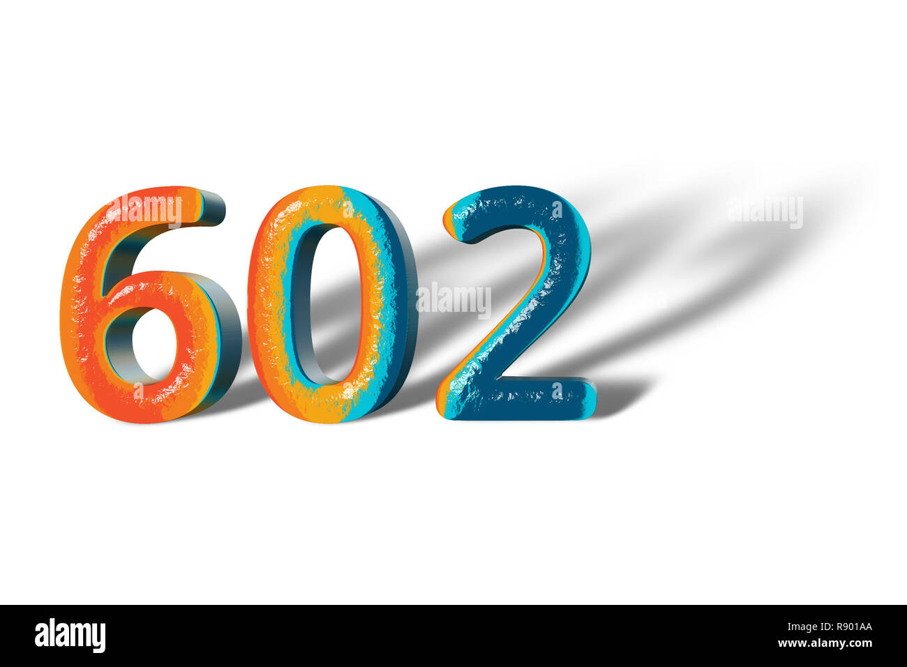 3D Number 602 six hundred two lively colours Stock Photo - Alamy