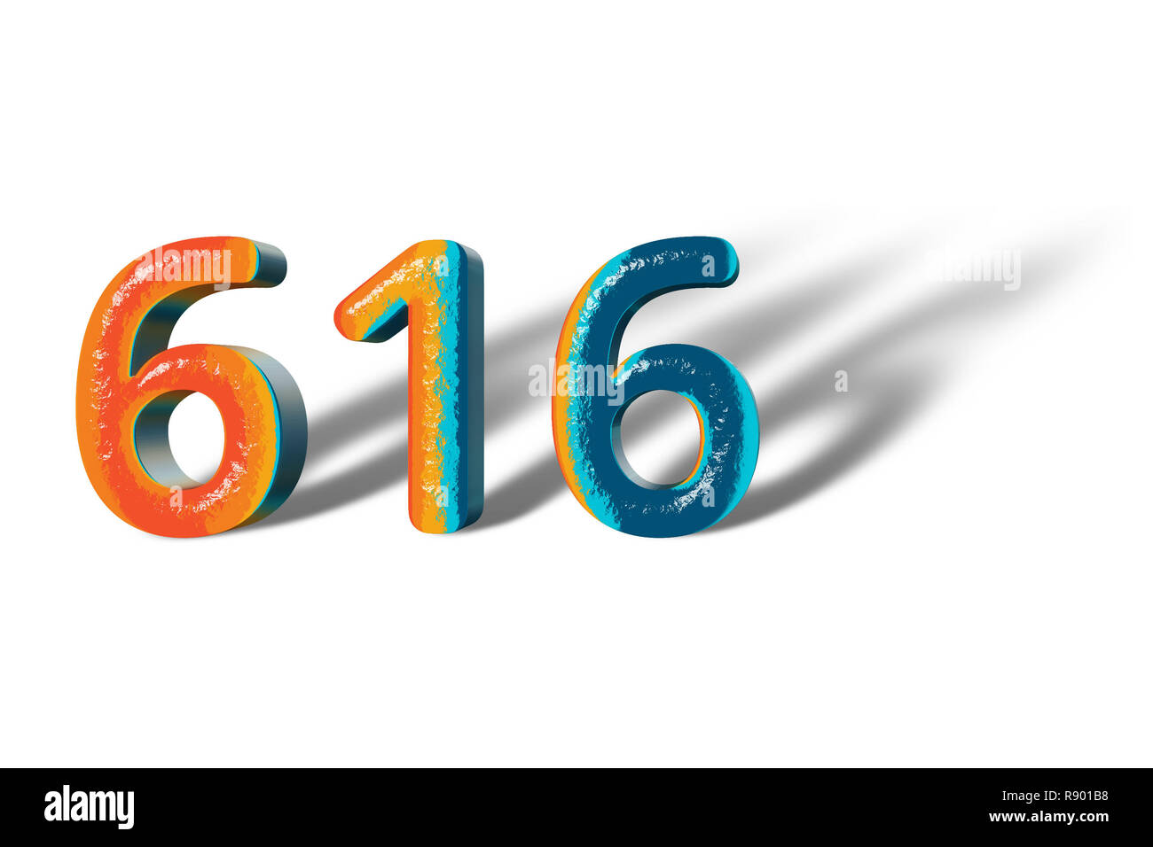 3D Number 616 six hundred sixteen lively colours Stock Photo - Alamy