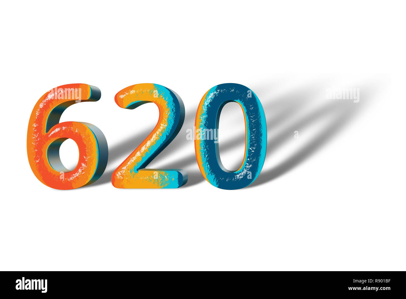 3D Number 620 six hundred twenty lively colours Stock Photo - Alamy