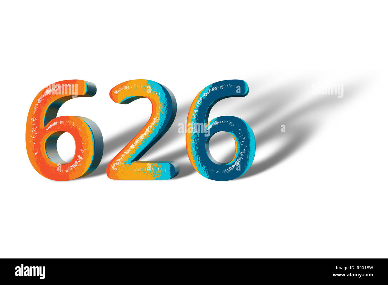3D Number 626 six hundred twenty six lively colours Stock Photo - Alamy