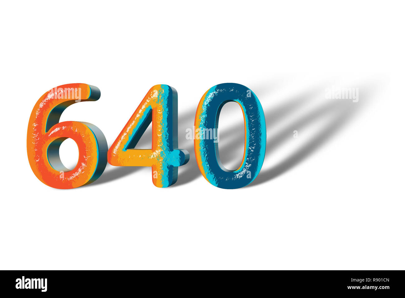 3D Number 640 six hundred forty lively colours Stock Photo - Alamy