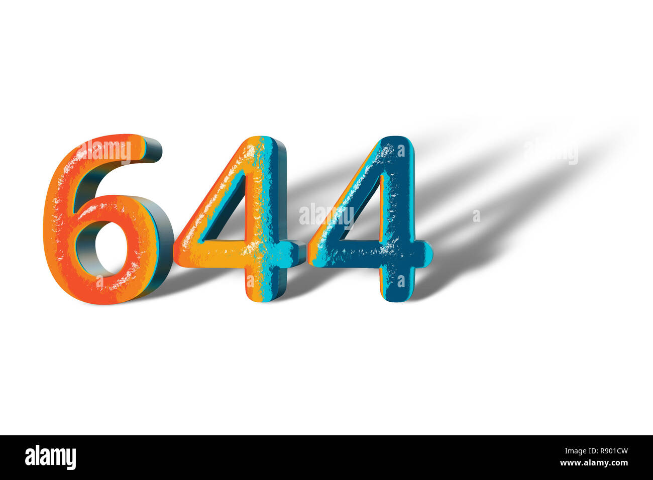 3D Number 644 forty six hundred four lively colours Stock Photo - Alamy