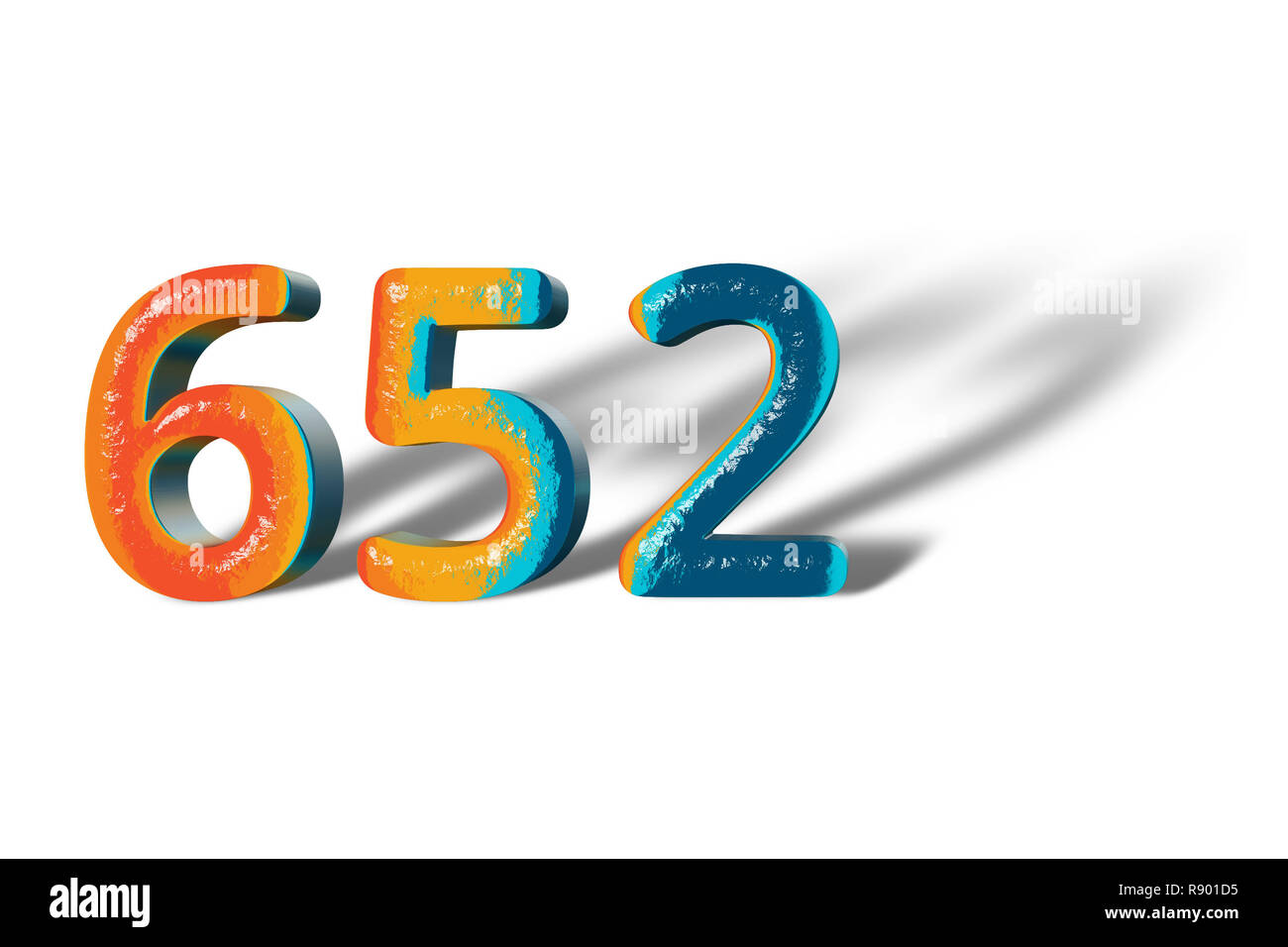 3D Number 652 six hundred fifty two lively colours Stock Photo - Alamy