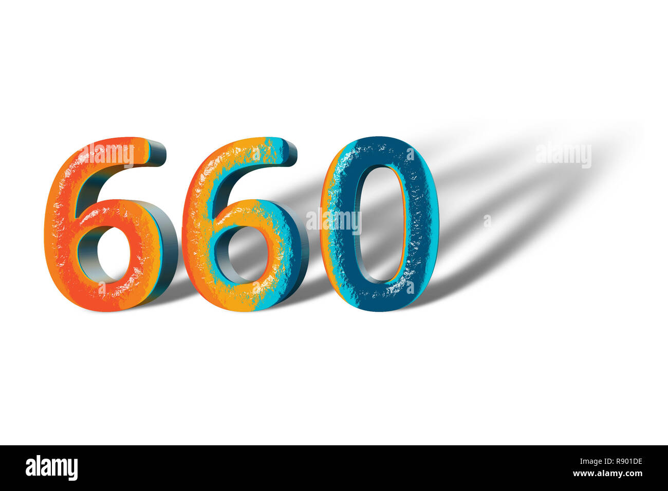 3D Number 660 six hundred sixty lively colours Stock Photo - Alamy