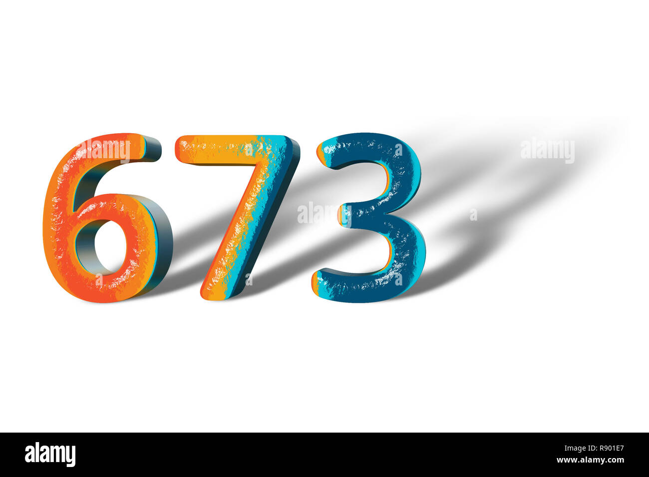 3D Number 673 six hundred seventy three lively colours Stock Photo - Alamy