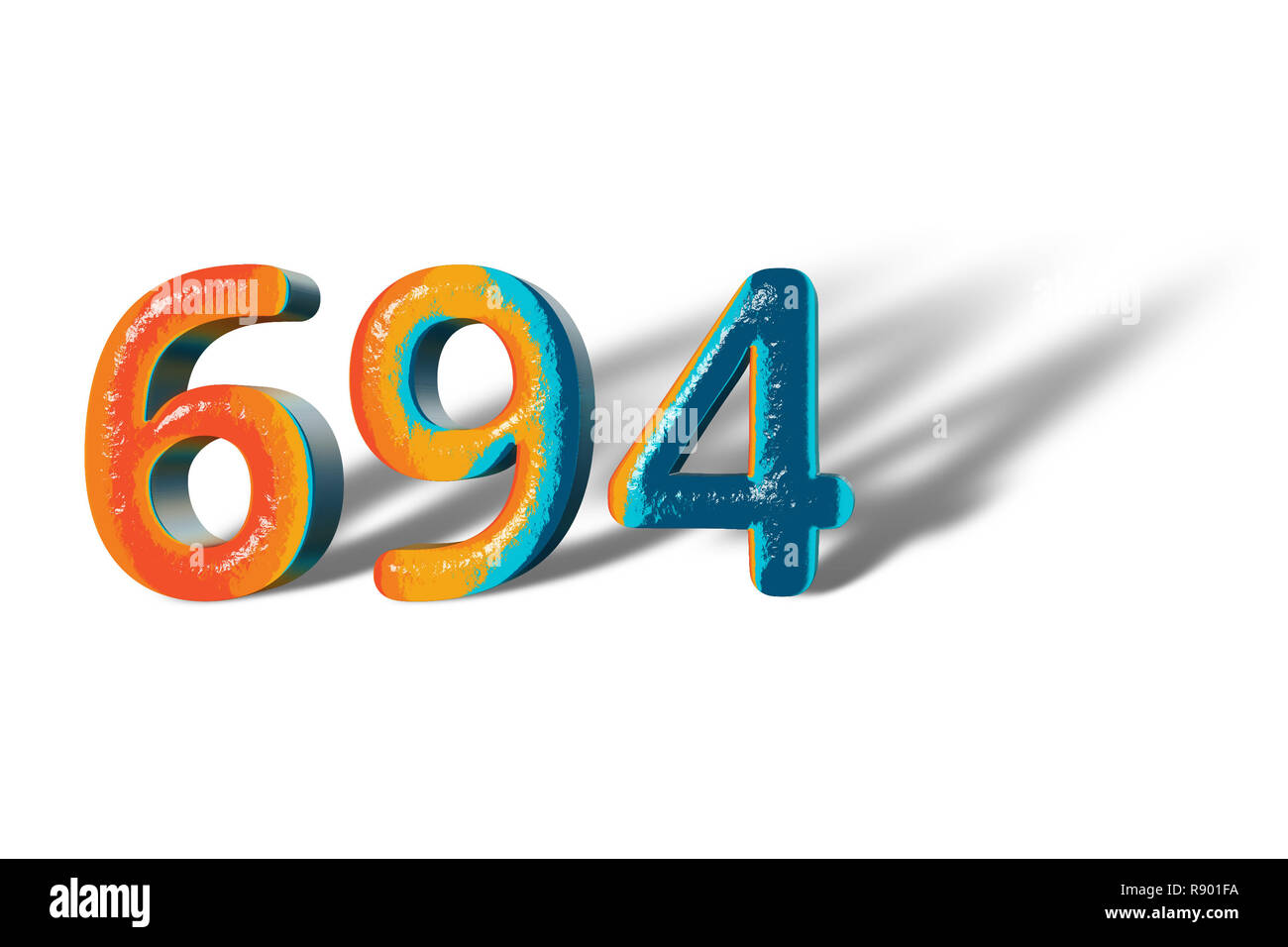 3D Number 694 six hundred ninety four lively colours Stock Photo - Alamy