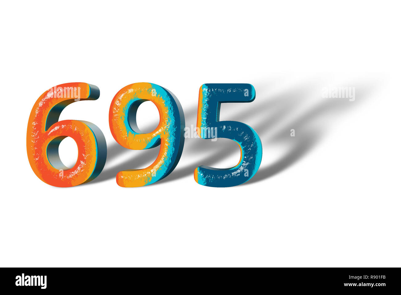 3D Number 695 six hundred ninety five lively colours Stock Photo - Alamy