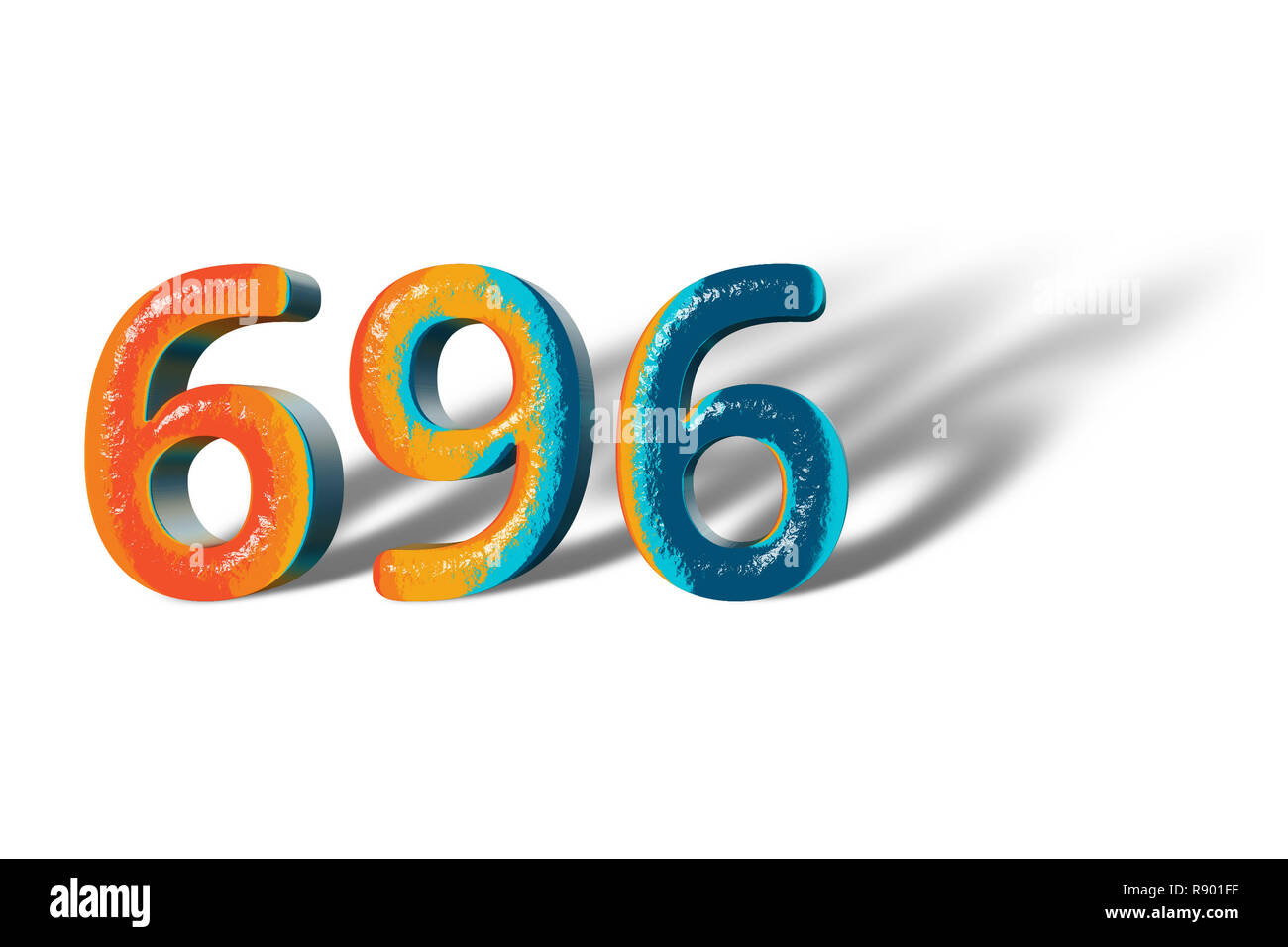 3D Number 696 six hundred ninety six lively colours Stock Photo - Alamy