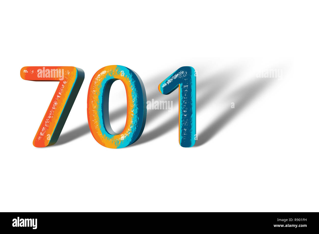 3D Number 701 seven hundred one lively colours Stock Photo - Alamy