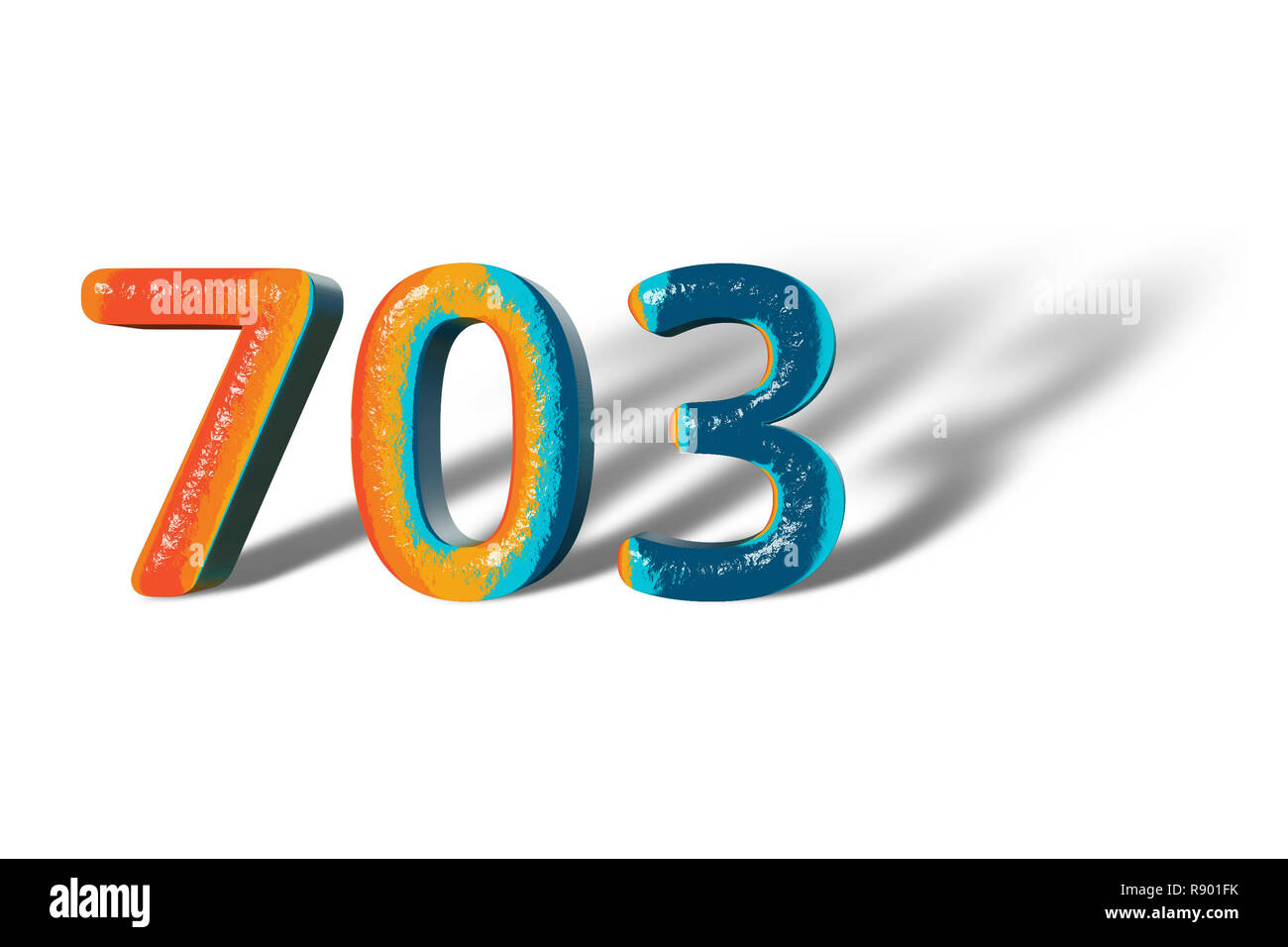 3D Number 703 seven hundred three lively colours Stock Photo - Alamy