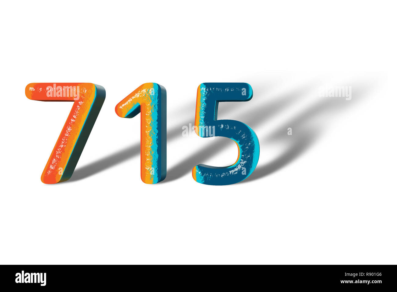 3D Number 715 seven hundred fifteen lively colours Stock Photo - Alamy
