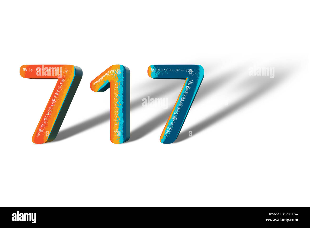 3D Number 717 seven hundred seventeen lively colours Stock Photo - Alamy