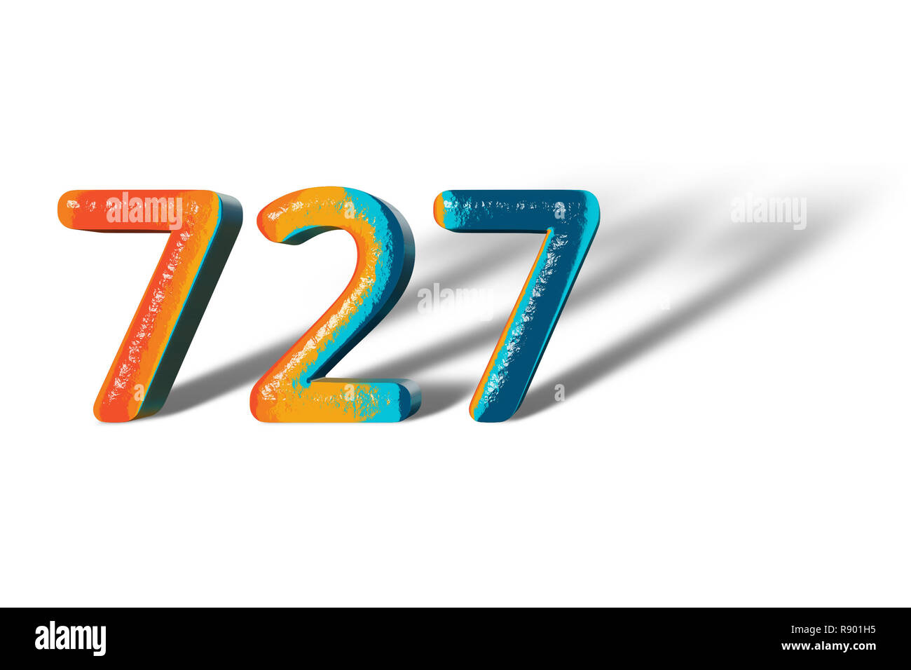 3D Number 727 seven hundred twenty seven lively colours Stock Photo - Alamy