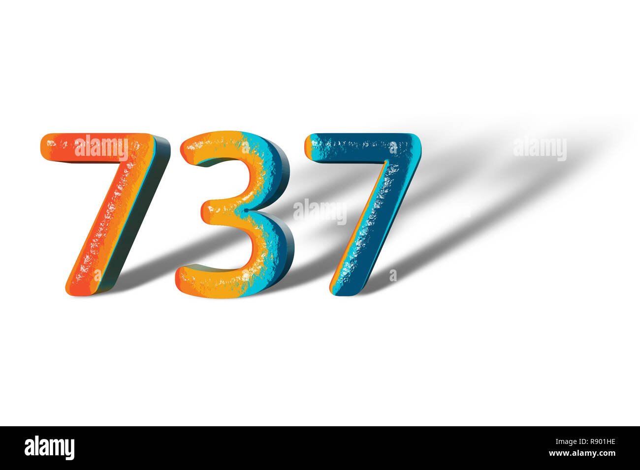 3D Number 737 seven hundred thirty seven lively colours Stock Photo - Alamy
