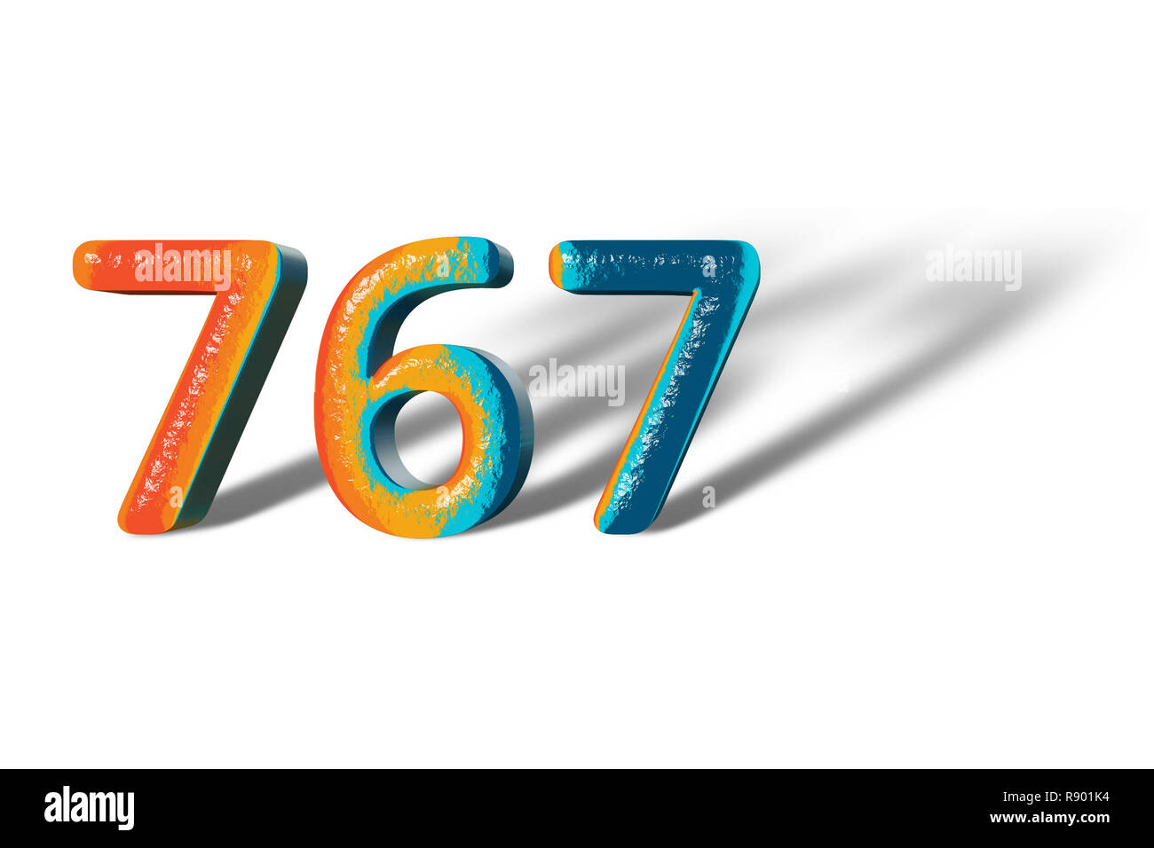 3D Number 767 seven hundred sixty seven lively colours Stock Photo - Alamy