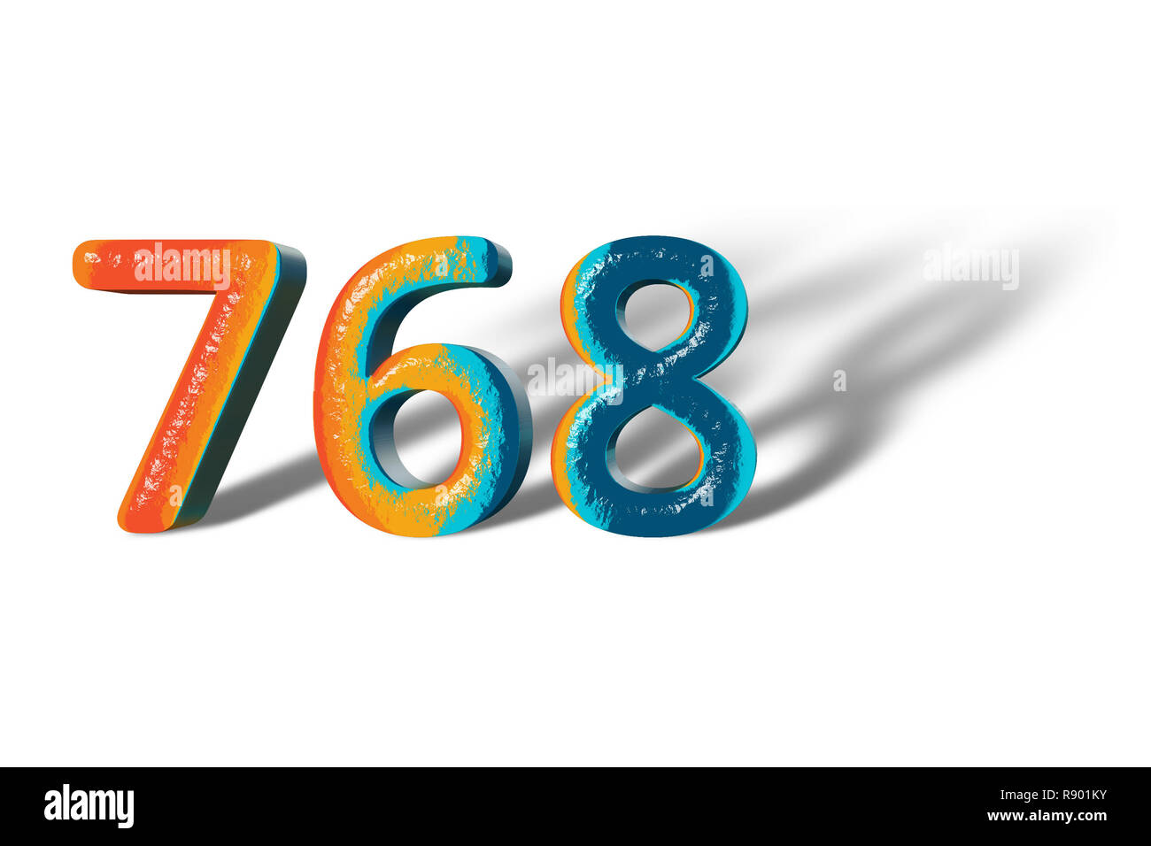 3D Number 768 seven hundred sixty eight lively colours Stock Photo - Alamy