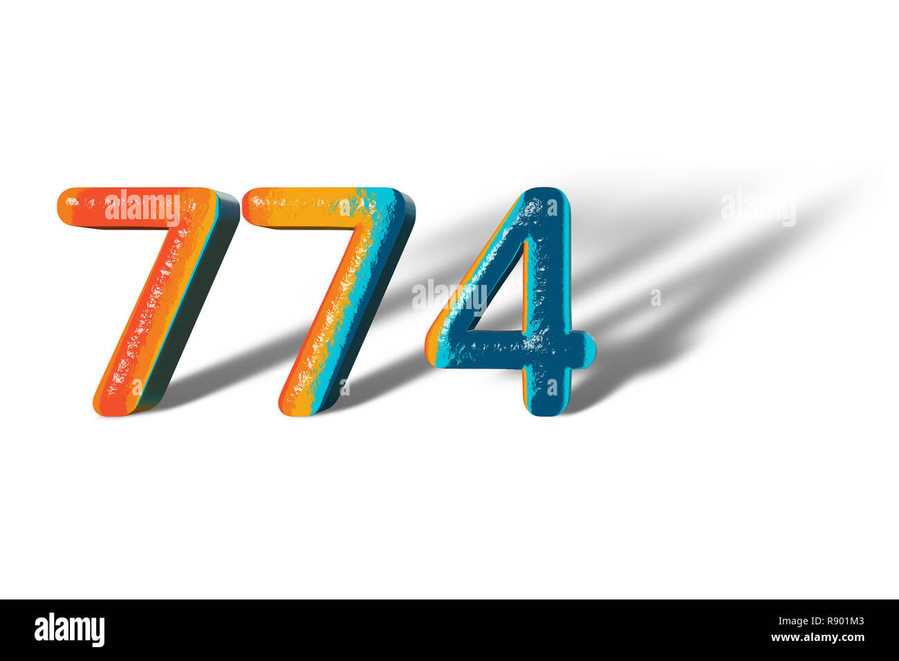 3D Number 774 seven hundred seventy four lively colours Stock Photo - Alamy