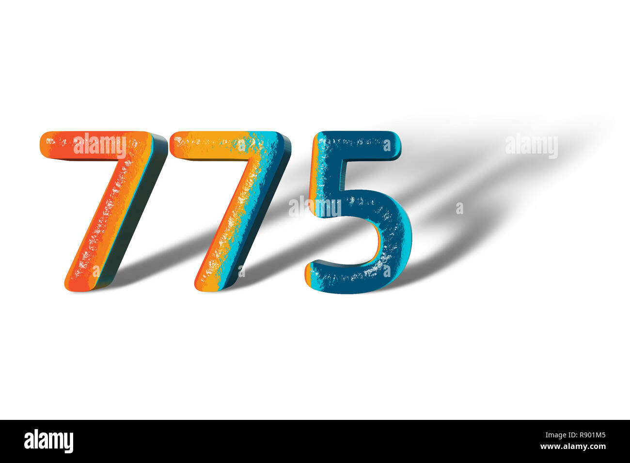 3D Number 775 seven hundred seventy five lively colours Stock Photo - Alamy
