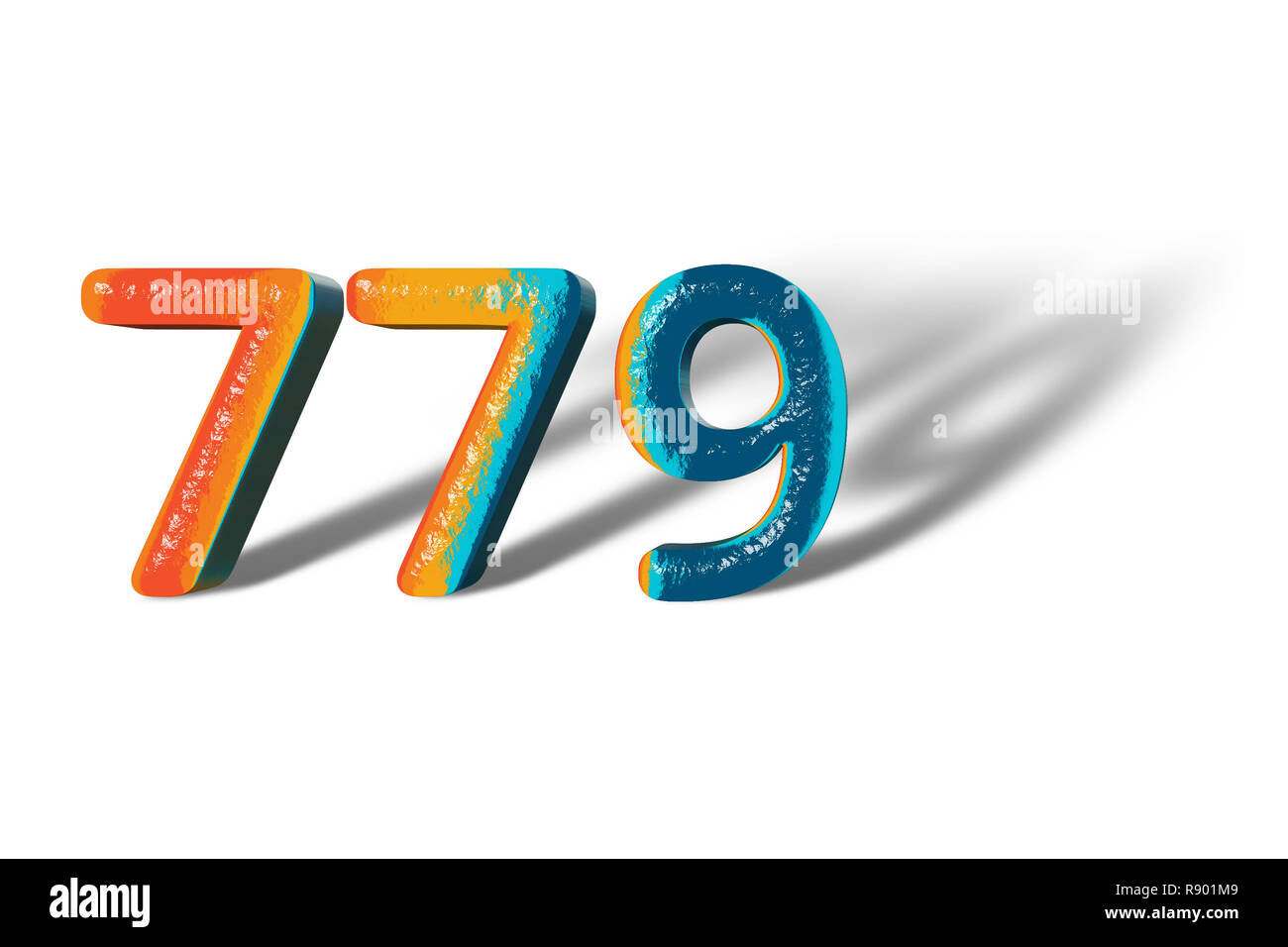 3D Number 779 seven hundred seventy nine lively colours Stock Photo - Alamy