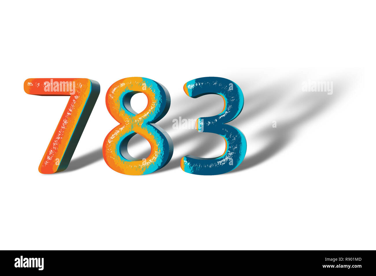 3D Number 783 seven hundred eighty three lively colours Stock Photo - Alamy