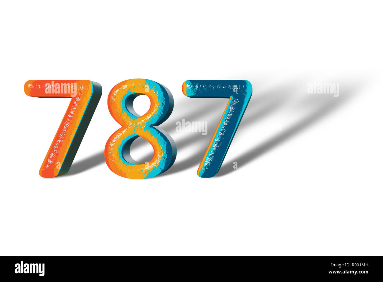3D Number 787 seven hundred eighty seven lively colours Stock Photo - Alamy
