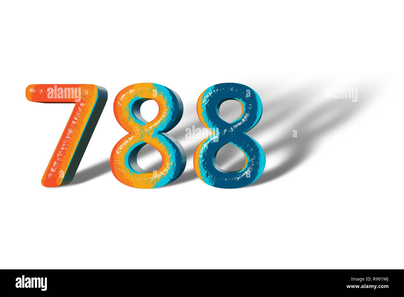 3D Number 788 seven hundred eighty eight lively colours Stock Photo - Alamy