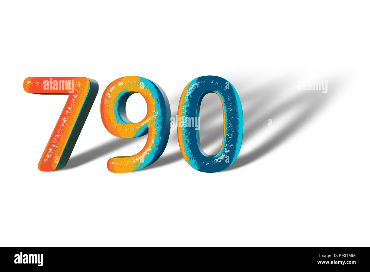 3D Number 790 seven hundred ninety lively colours Stock Photo - Alamy