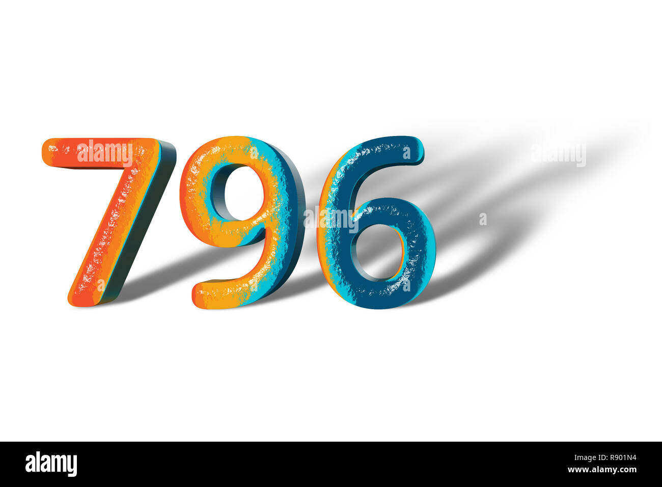 3D Number 796 seven hundred ninety six lively colours Stock Photo - Alamy