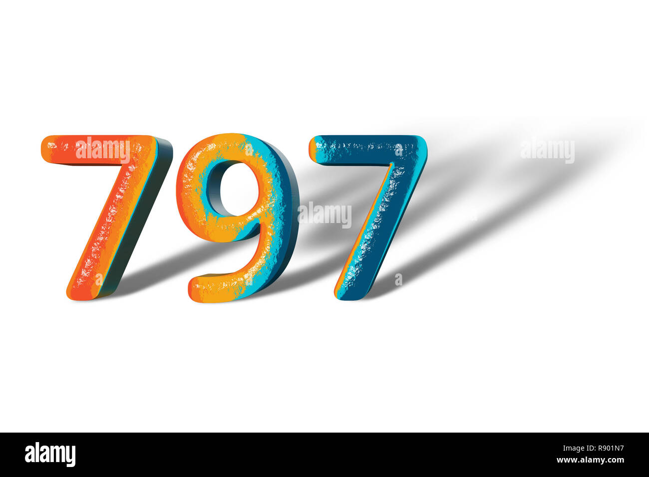 3D Number 797 seven hundred ninety seven lively colours Stock Photo - Alamy