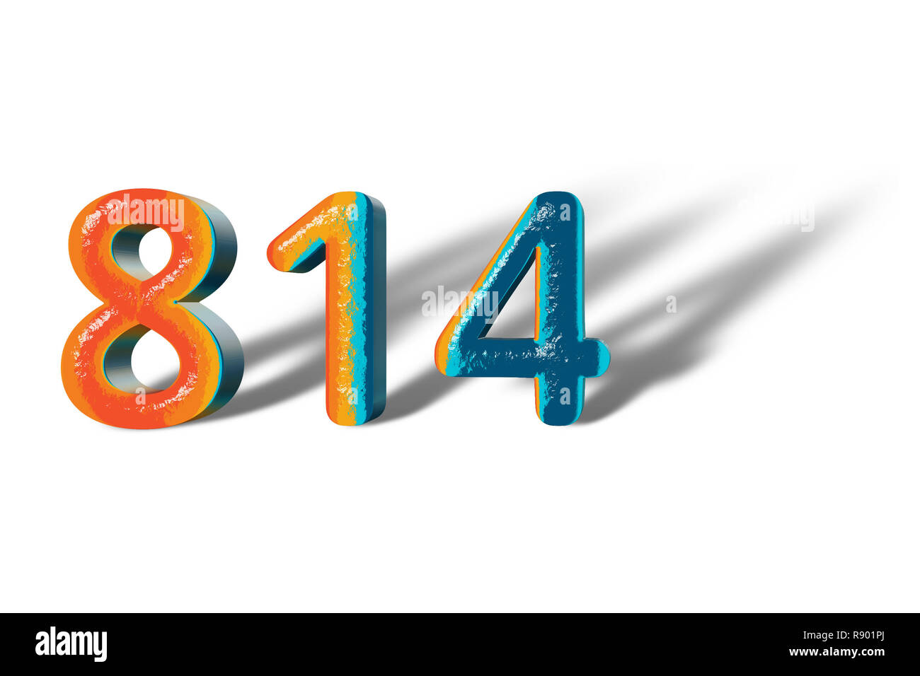 3d number 814 hi-res stock photography and images - Alamy