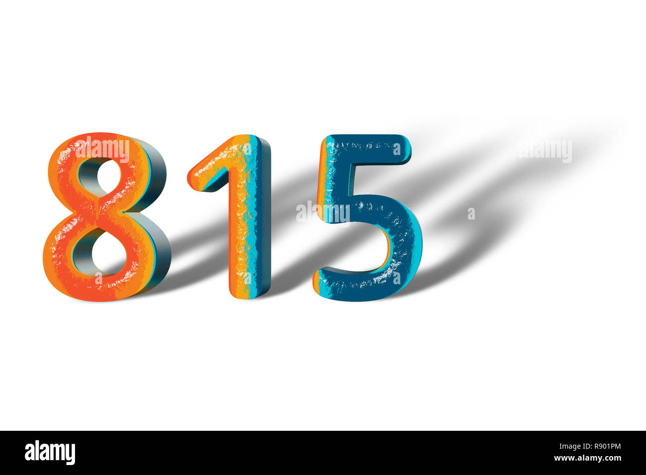 3D Number 815 eight hundred fifteen lively colours Stock Photo - Alamy