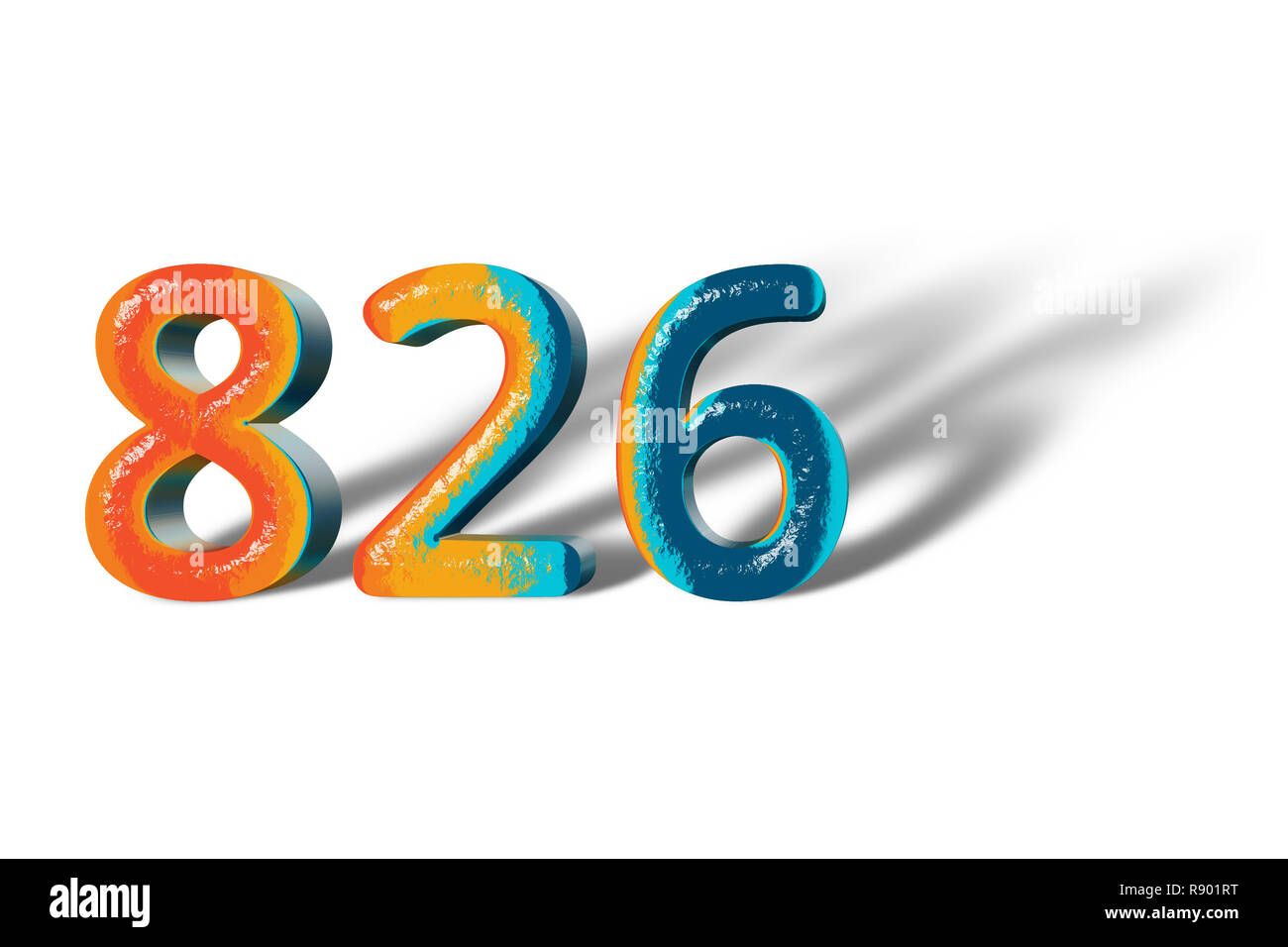 3D Number 826 eight hundred twenty six lively colours Stock Photo - Alamy