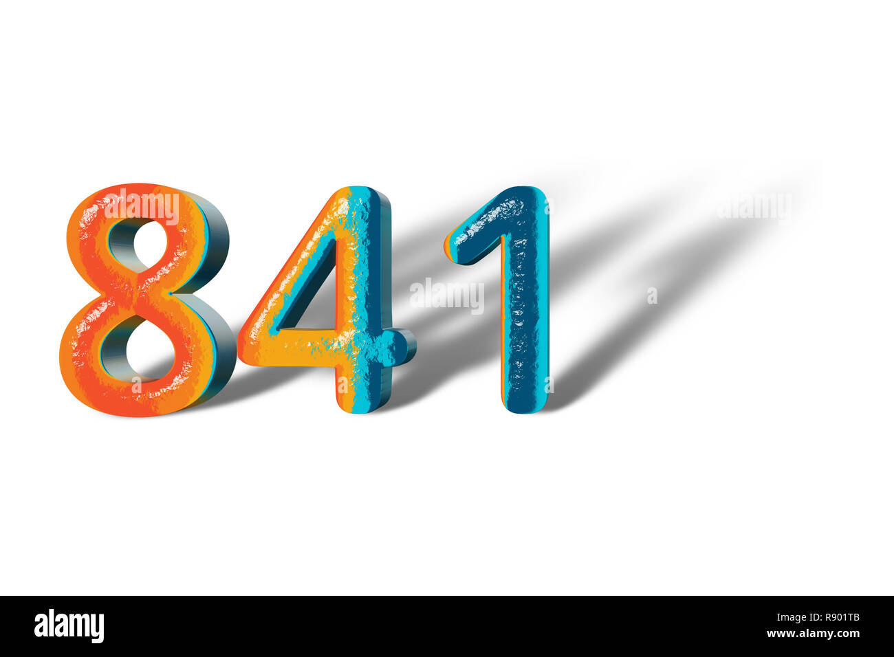 3D Number 841 forty eight hundred one lively colours Stock Photo - Alamy