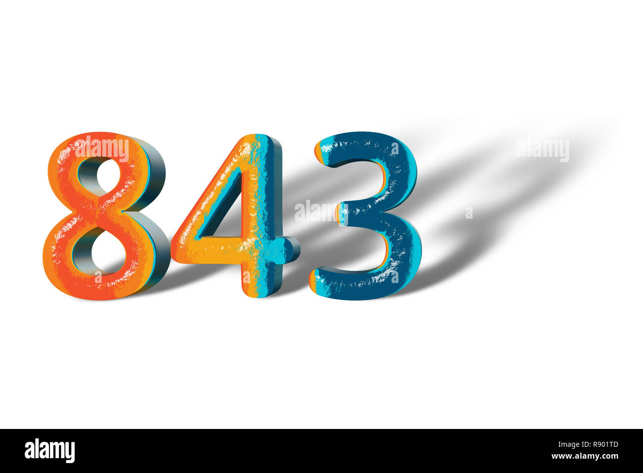 3D Number 843 forty eight hundred three lively colours Stock Photo - Alamy