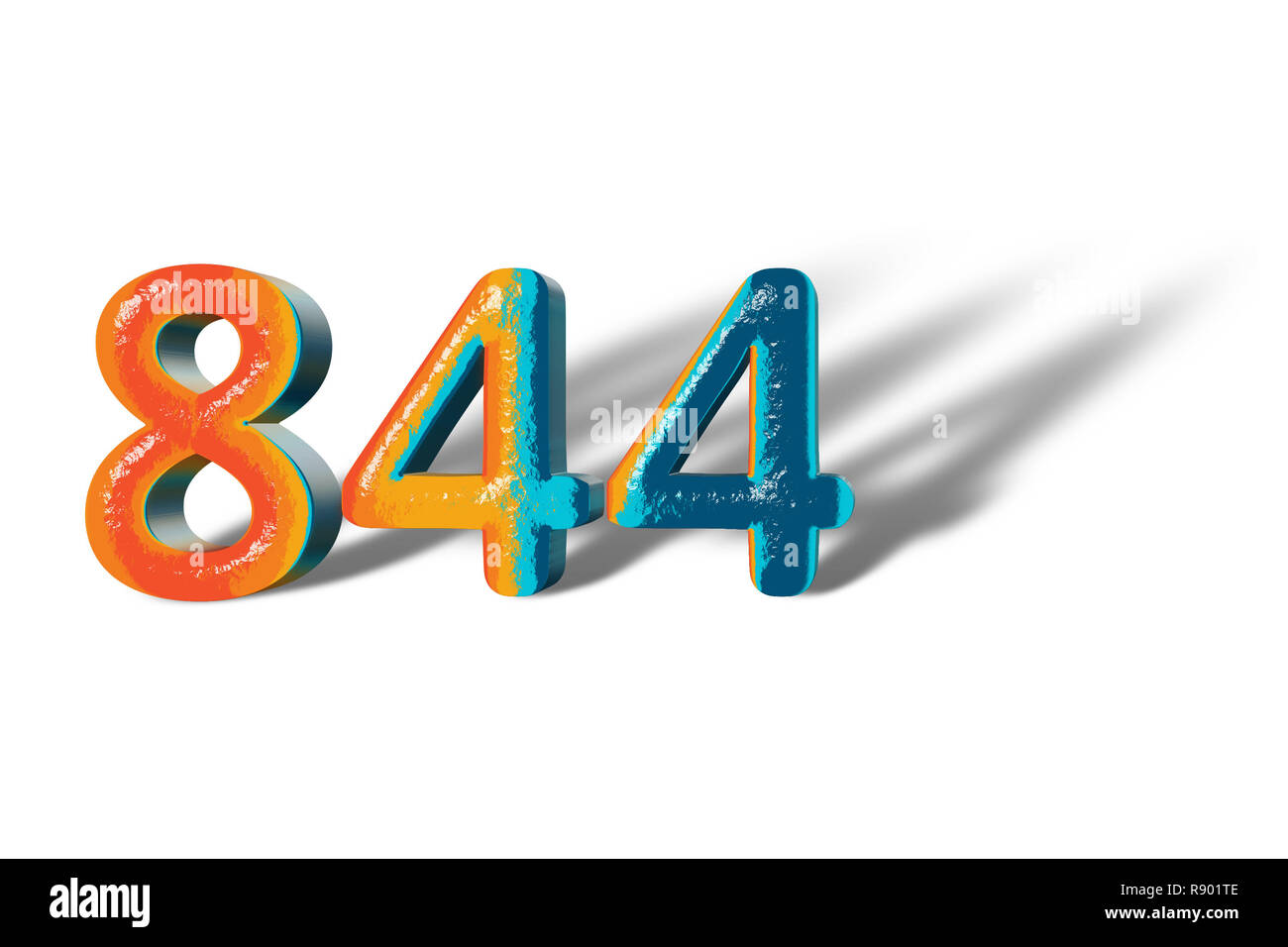3D Number 844 forty eight hundred four lively colours Stock Photo - Alamy