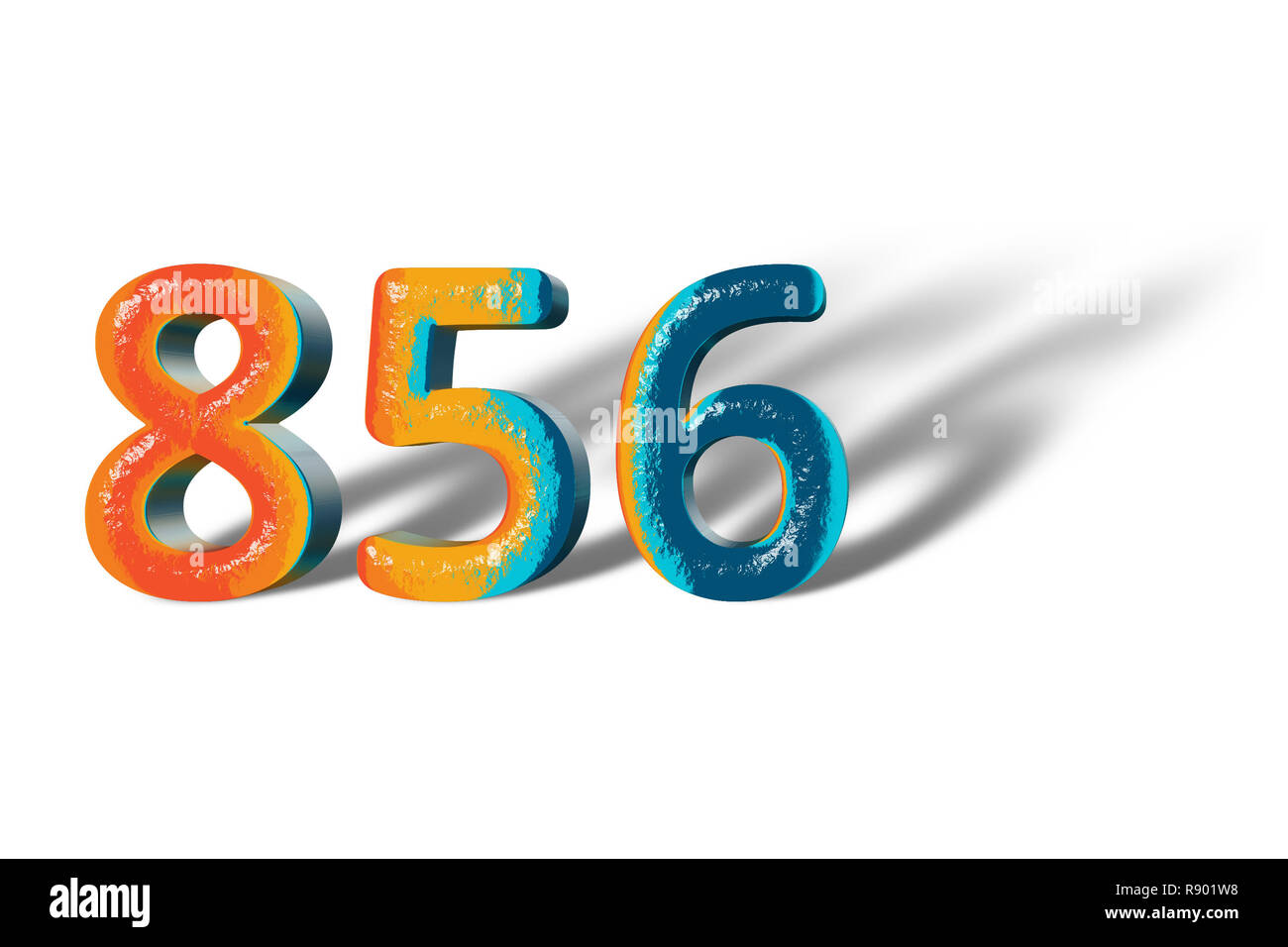 3D Number 856 fifty eight hundred six lively colours Stock Photo - Alamy