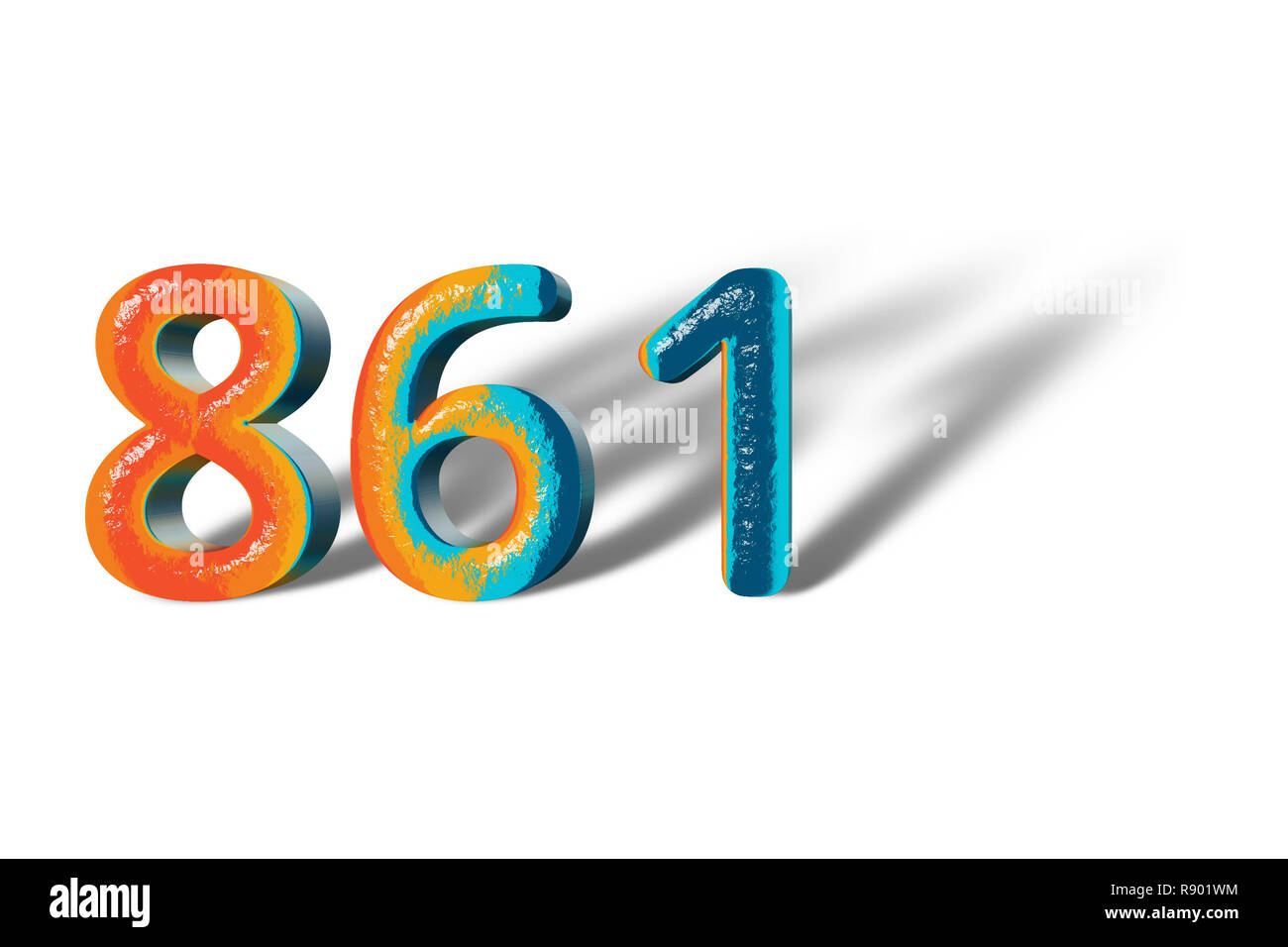 3D Number 861 sixty eight hundred one lively colours Stock Photo - Alamy