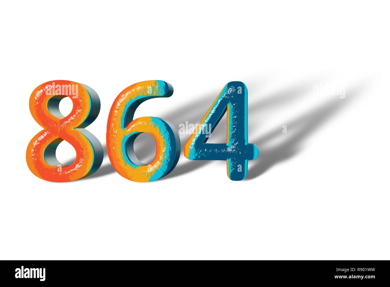 3D Number 864 sixty eight hundred four lively colours Stock Photo - Alamy
