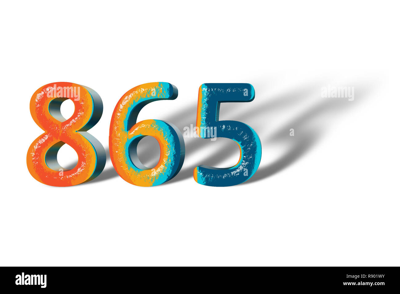 3D Number 865 sixty eight hundred five lively colours Stock Photo - Alamy
