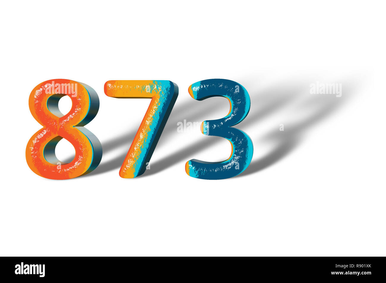 3D Number 873 eight hundred seventy three lively colours Stock Photo - Alamy